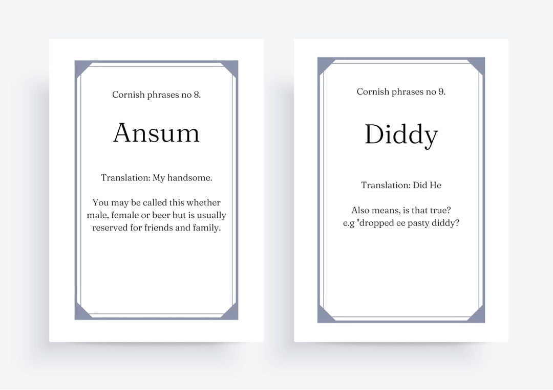 Cornish Phrases Art Prints, Kernow Phrases, Cornwall Art - Etsy