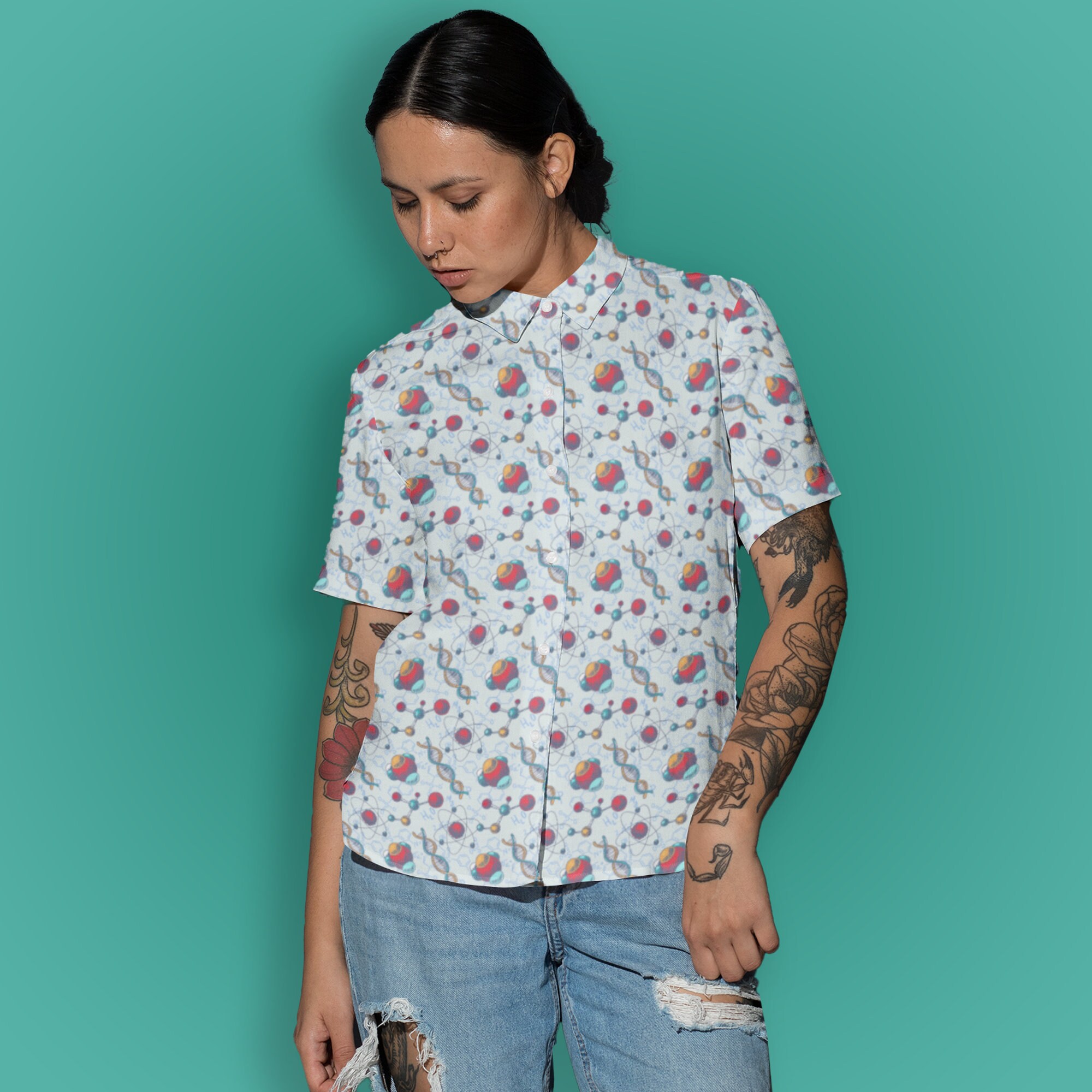 DNA Molecule Button-down Shirt – Geeky Science Apparel - Etsy