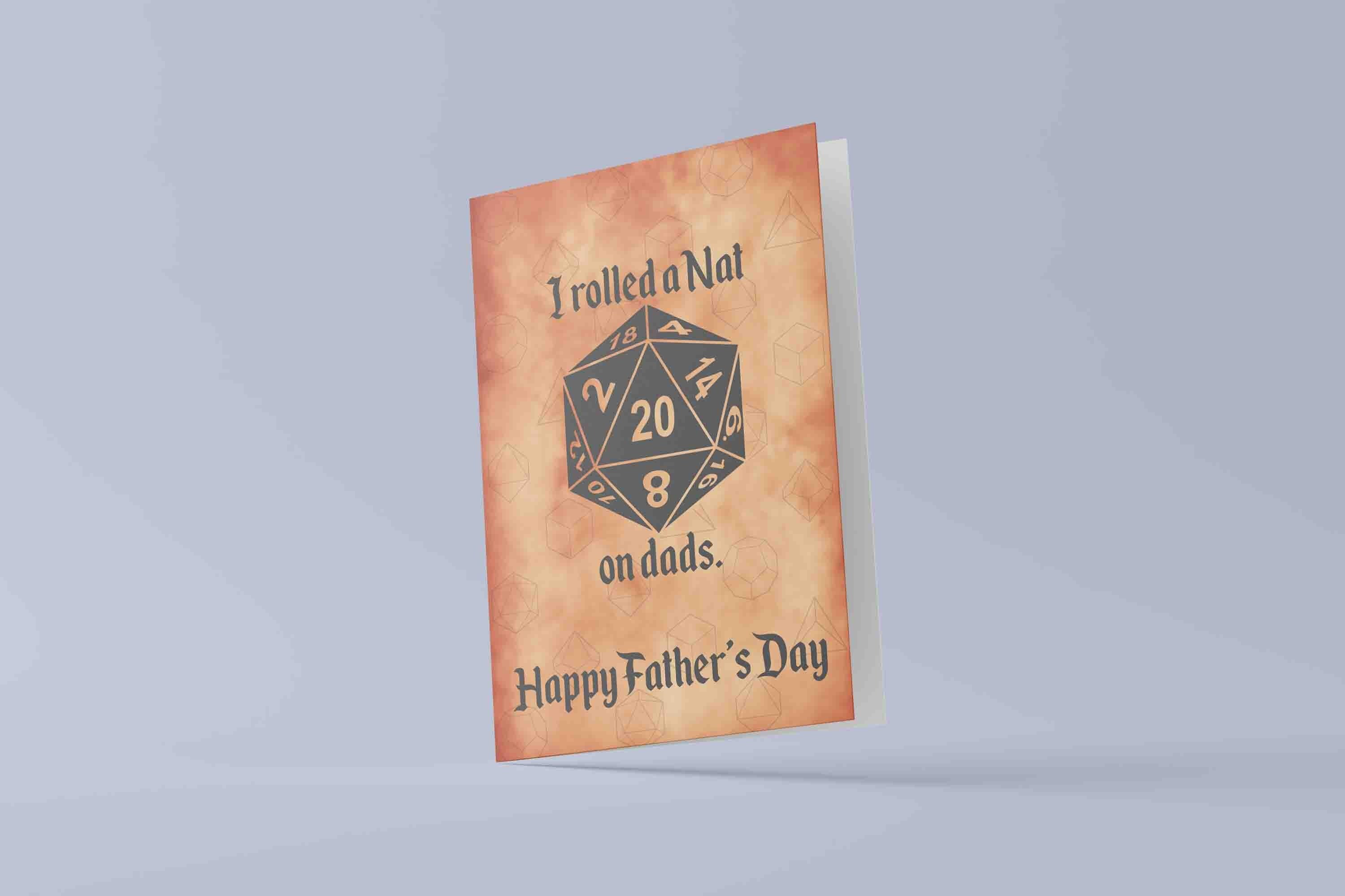 D&D Happy Father's Day Greeting Card Natural 20 Card, Dnd Father's Day ...