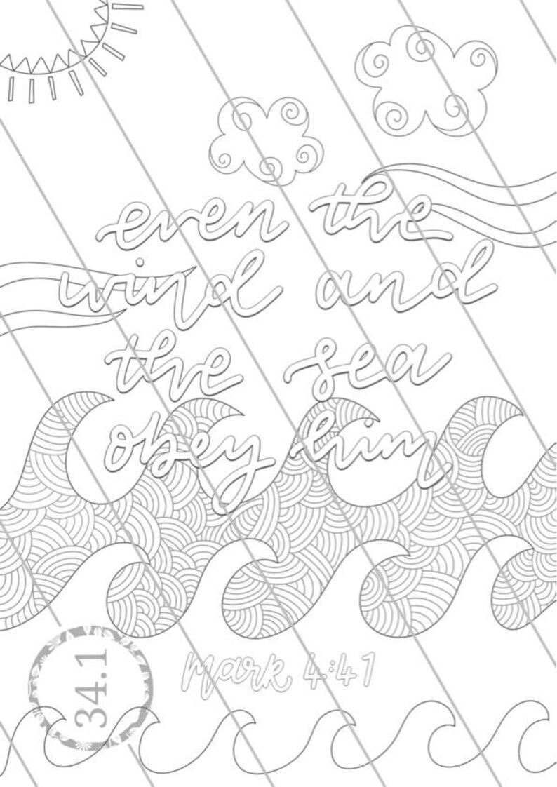 Wind and the Waves - Colouring Sheet - Etsy