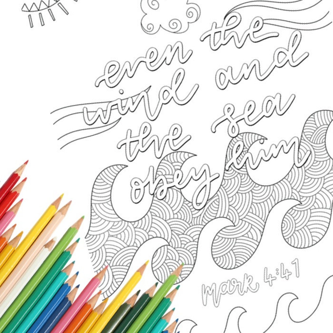 Wind and the Waves - Colouring Sheet - Etsy