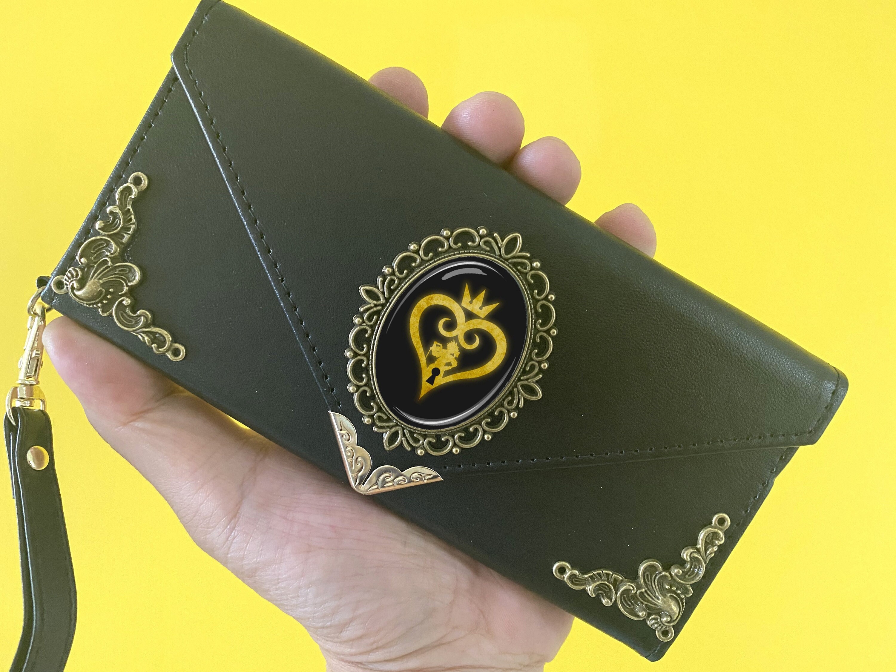 Heart Lock Envelope Phone Wallet PU Leather Handmade Case Flip | Etsy