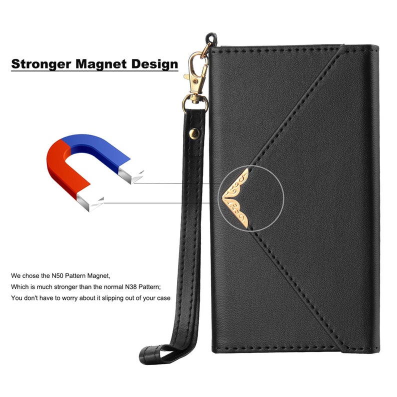 Heart Lock Envelope Phone Wallet PU Leather Handmade Case Flip - Etsy