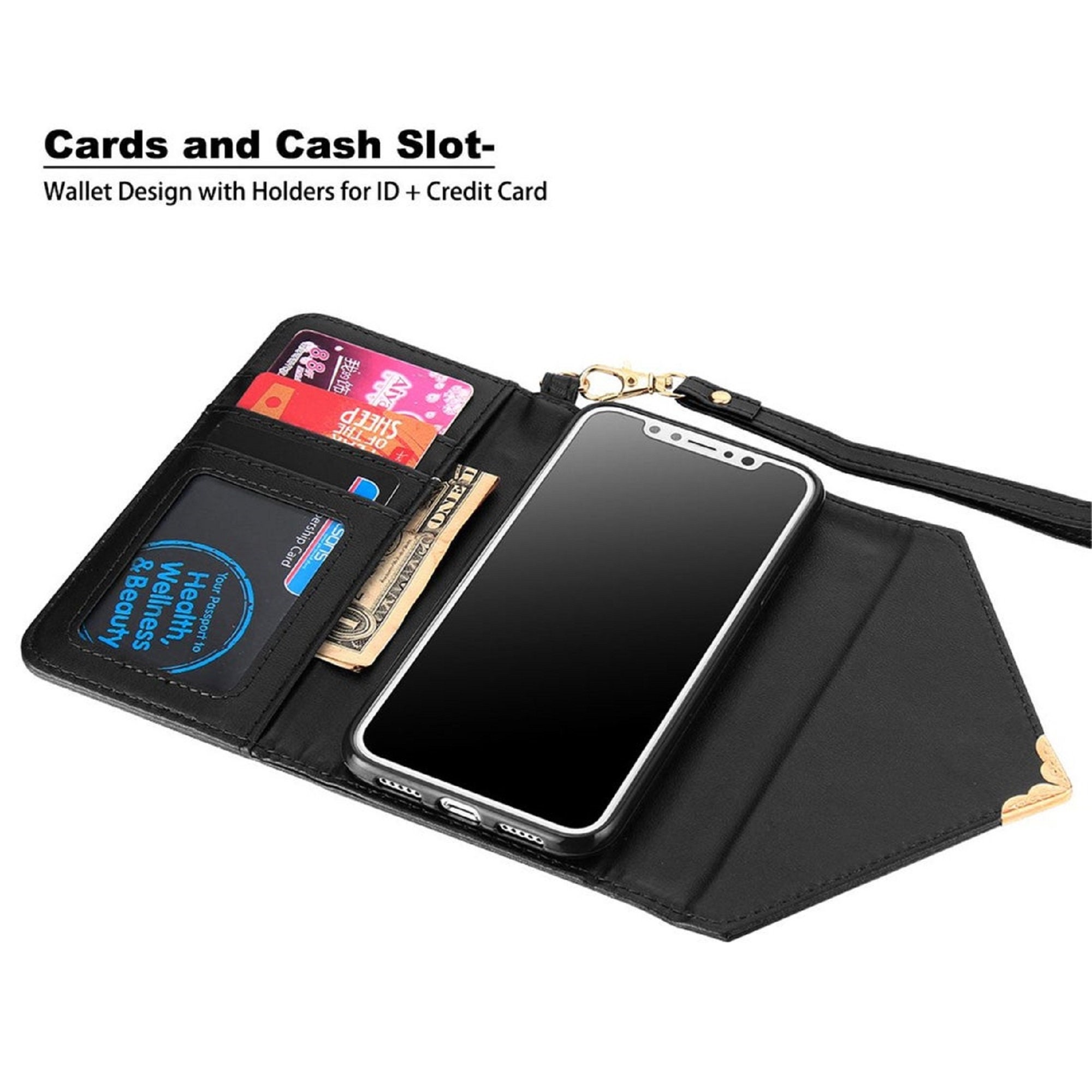 Heart Lock Envelope Phone Wallet PU Leather Handmade Case Flip | Etsy