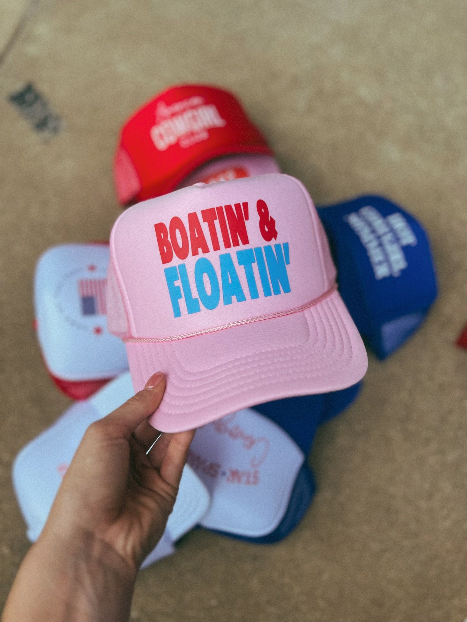 Boatin' & Floatin' Trucker Hat-lake Hats - Etsy