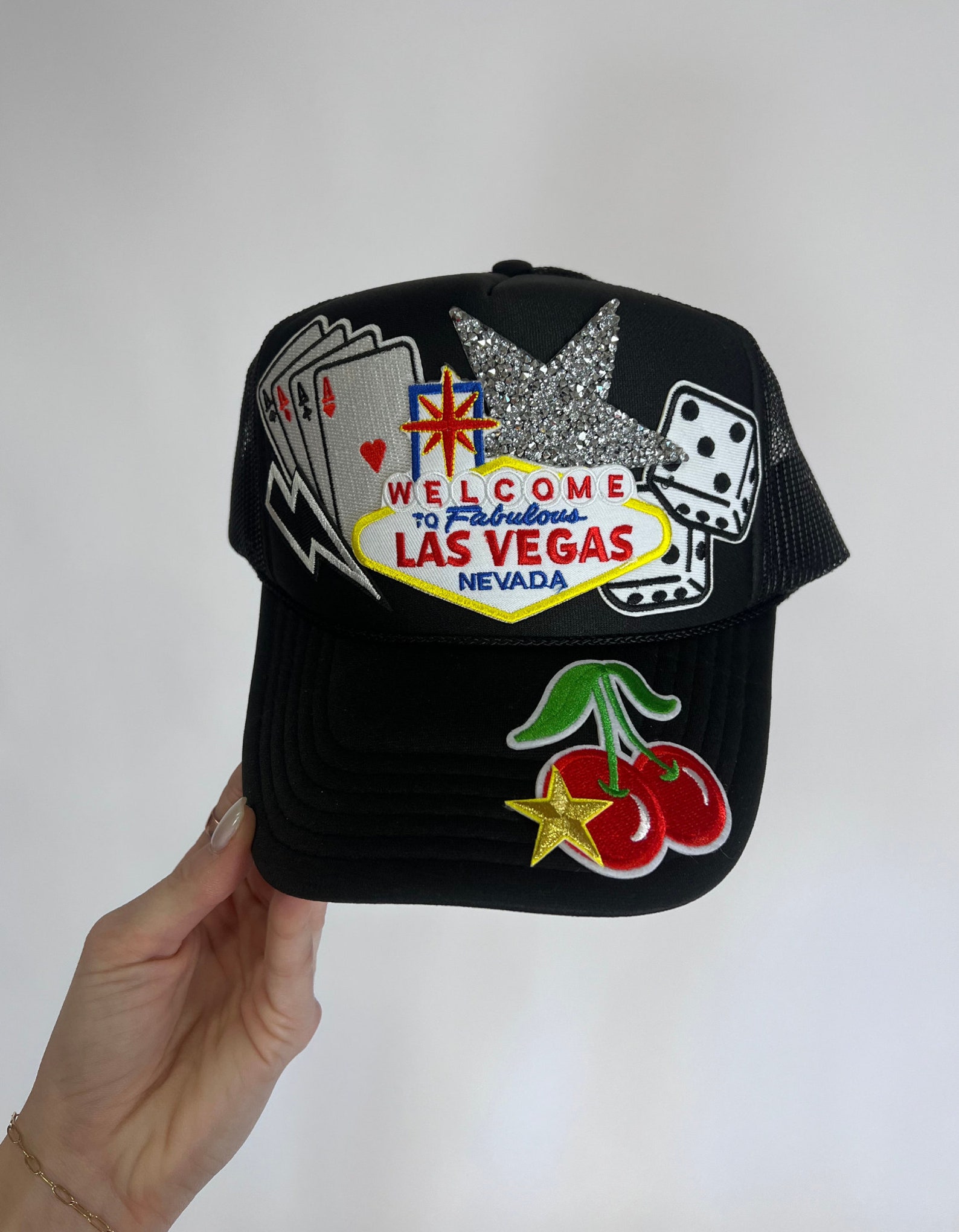 Viva Las Vegas Trucker Hat-patch Trucker Hat-iron on Patches-custom Hat ...