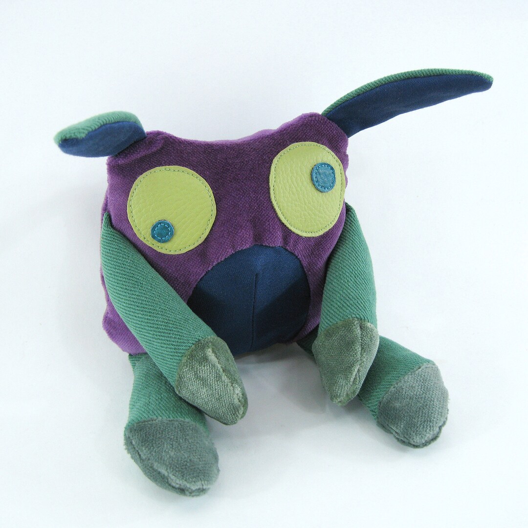 "nono" Rabbit Plush Toy in Purple Cotton Velvet - Handmade Creation ...