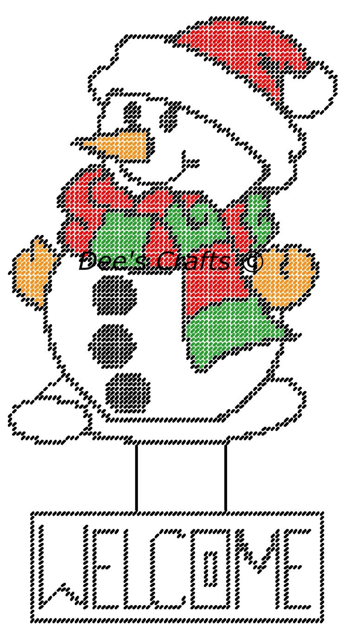 SNOWMAN WELCOME SIGN Snowman Collection Wall/door Sign Plastic Canvas ...