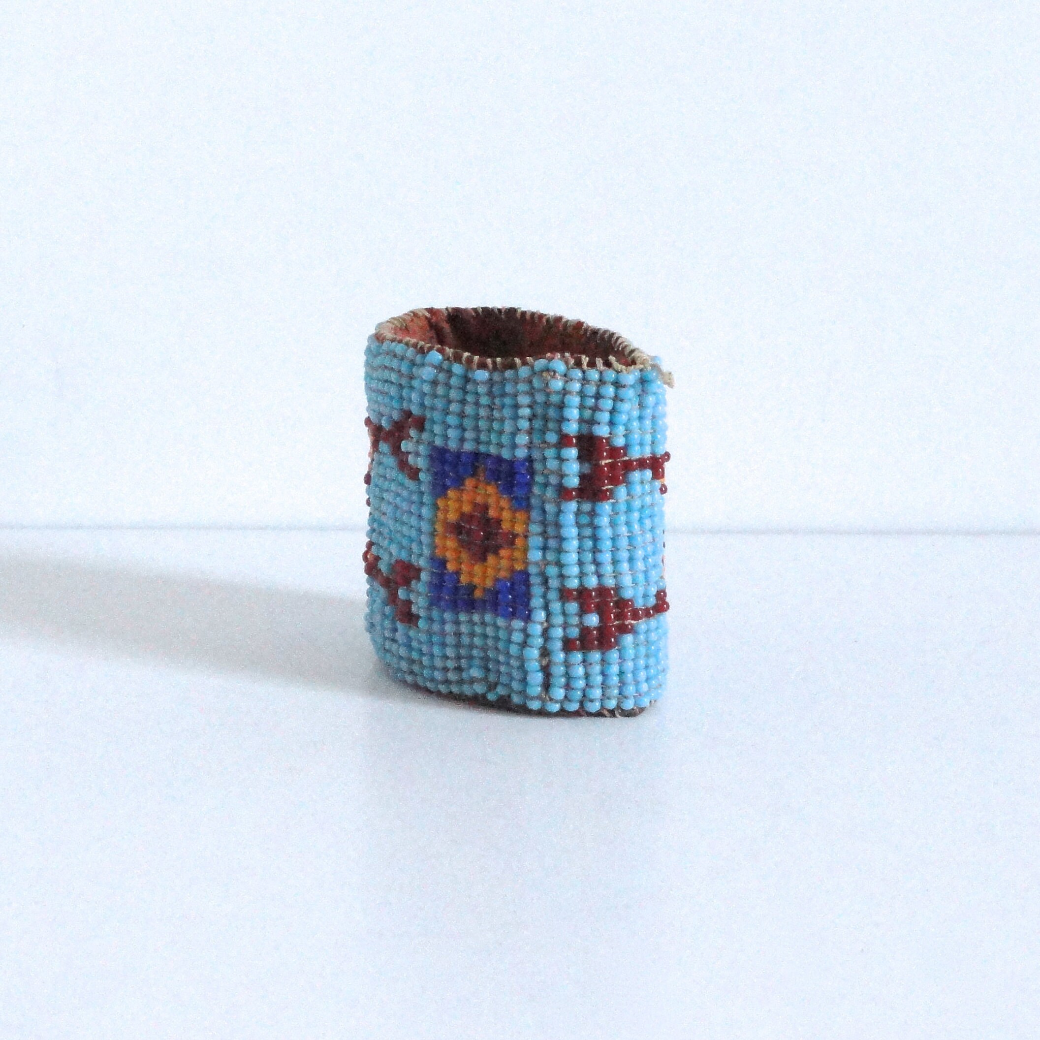 Vintage Huichol Mexican Beaded Leather Napkin Ring C1960's - Etsy