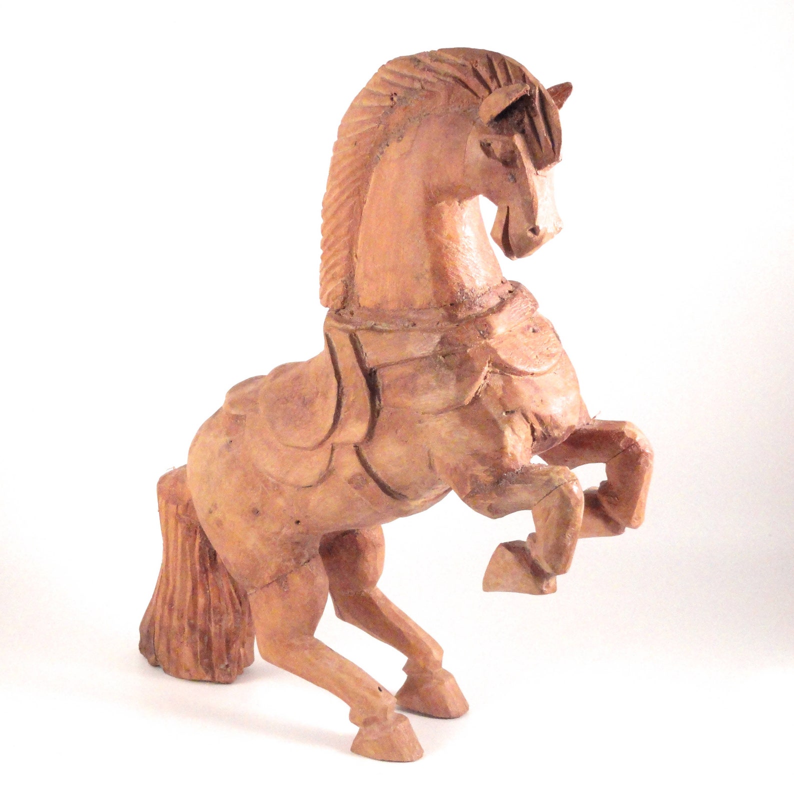 Vintage Rustic Wooden Folk Art Horse Statue C1940's - Etsy
