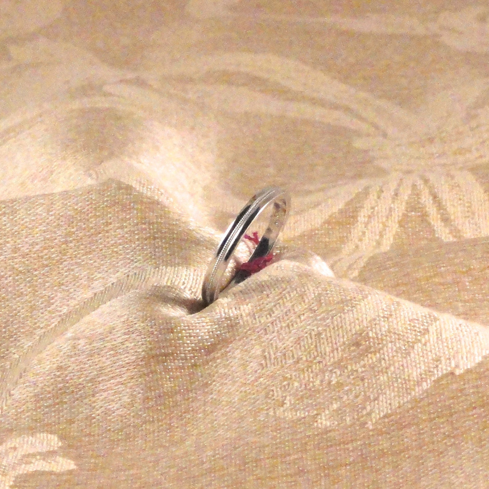 Vintage Sterling Silver Band Incised Beaded Line Stackable - Etsy