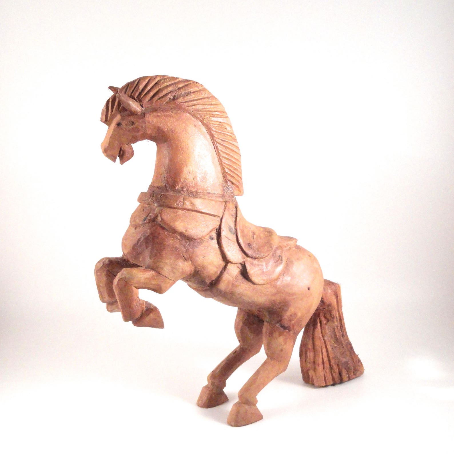 Vintage Rustic Wooden Folk Art Horse Statue C1940's - Etsy