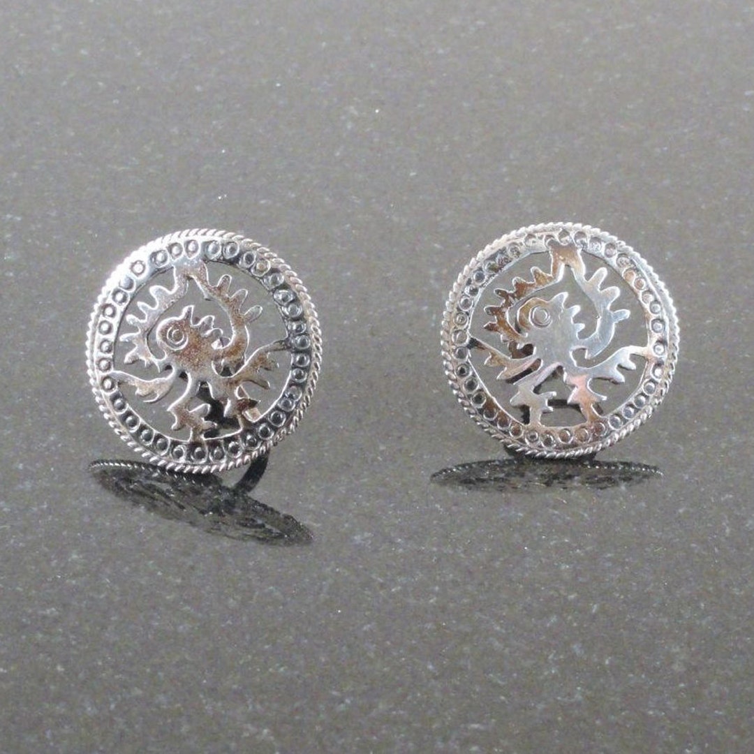 Vintage Mexican Modernist Sterling Silver Cutwork Aztec Firebird ...