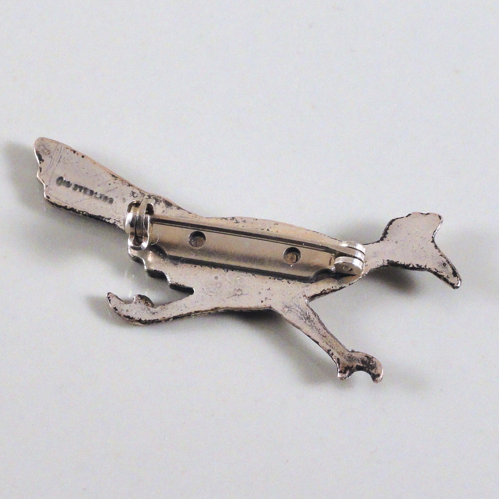 Silver & Turquoise Road Runner Brooch Lapel Pin Vintage | Etsy