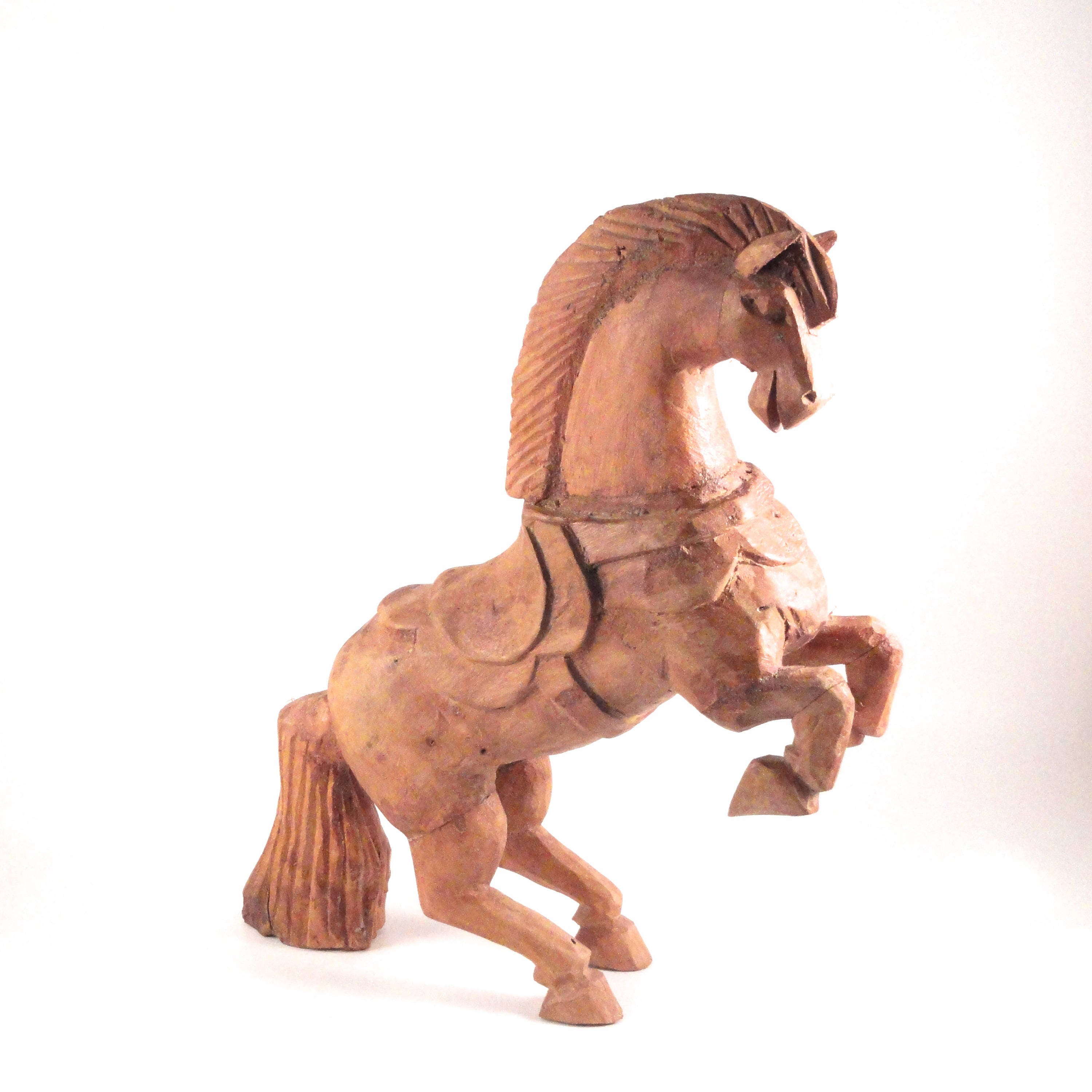 Vintage Rustic Wooden Folk Art Horse Statue C1940's - Etsy
