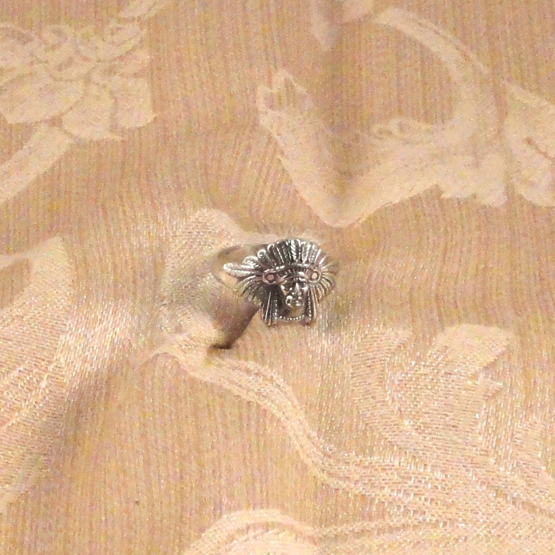 Vintage Maisel's Sterling Silver Indian Head Chief Ring - Etsy