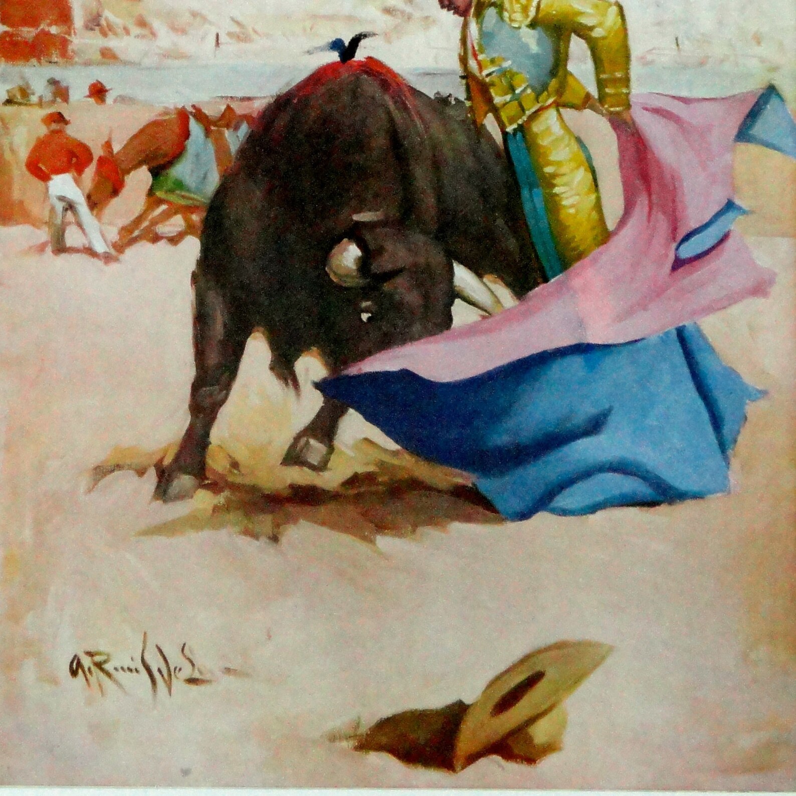 Vintage Bullfight Poster, Genuine 1950's Print,"un Remate" De Rafael ...