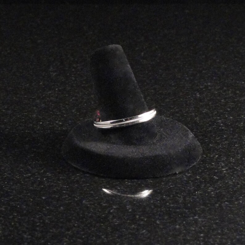 Vintage Sterling Silver Band Incised Beaded Line Stackable - Etsy