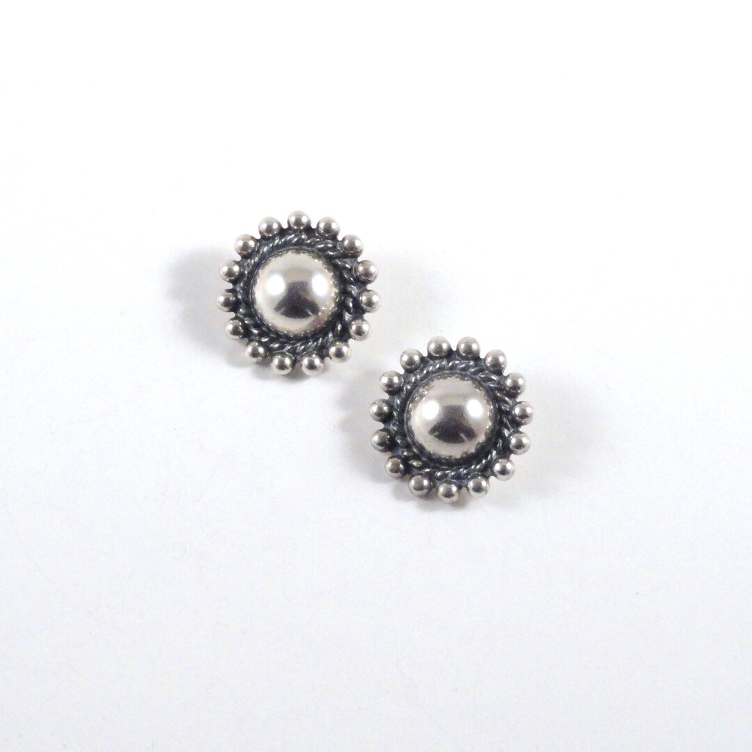 Vintage 1950's Sterling Silver Satellite Buttons, Set of 2 - Etsy