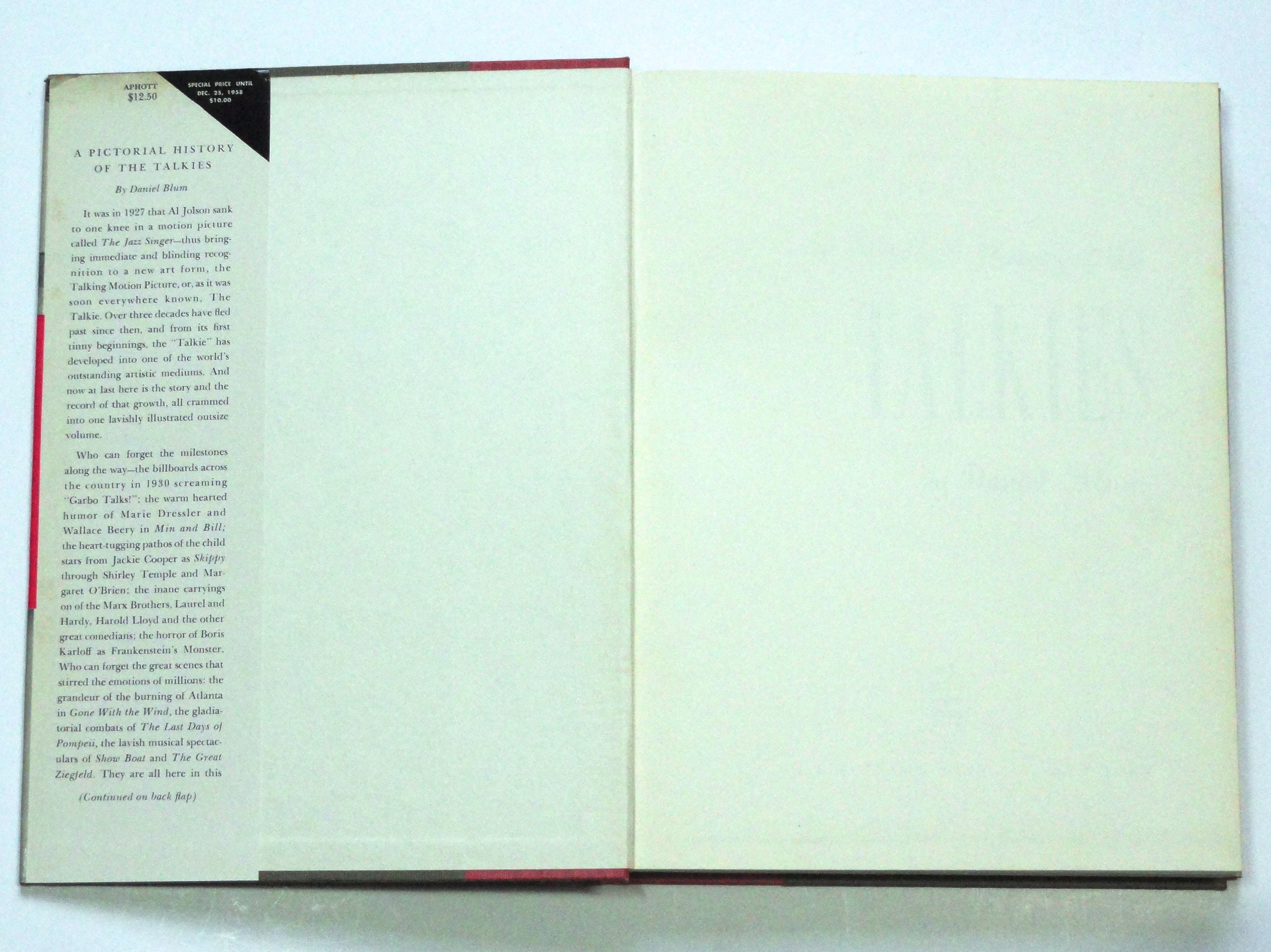 A Pictorial History of the Talkies, by Daniel Blum, 1958 Hardbound - Etsy