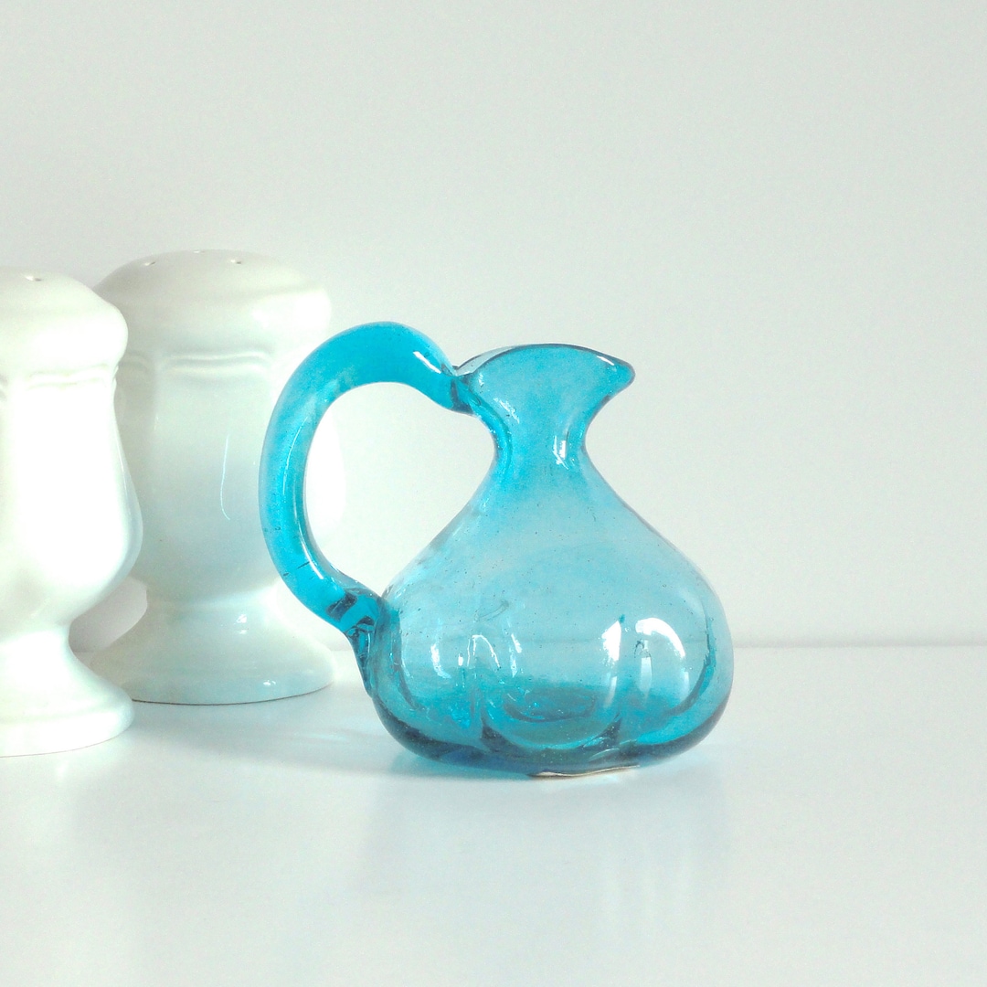 Vintage Aqua Blue Cruet, Hand Blown Avalos Glass, C1950's - Etsy