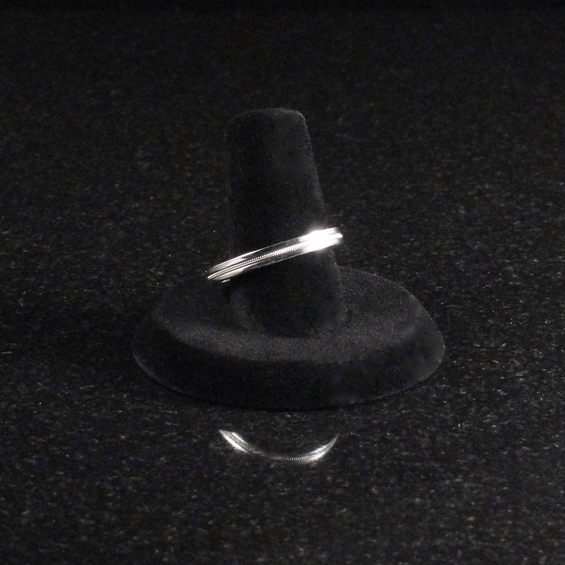 Vintage Sterling Silver Band Incised Beaded Line Stackable - Etsy