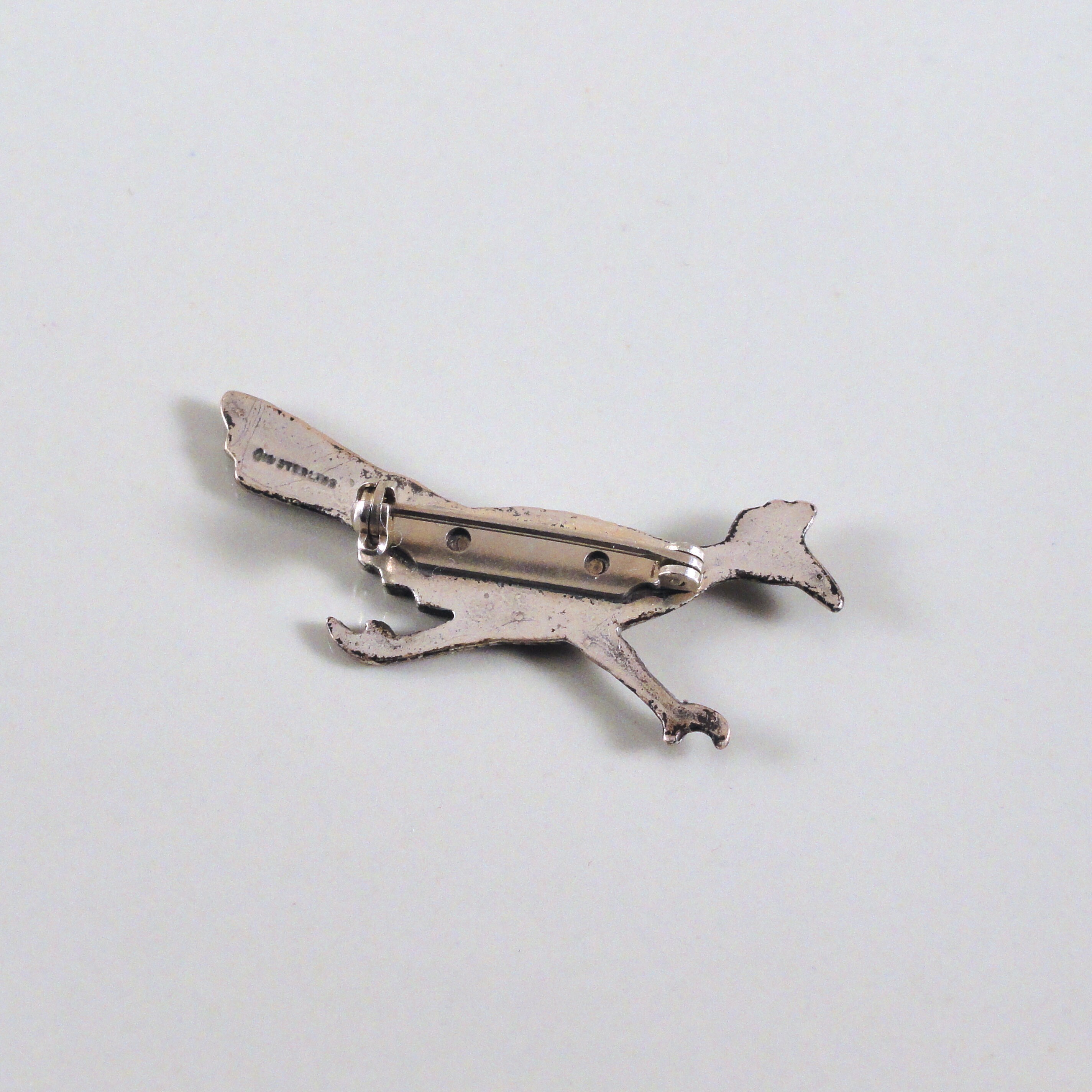 Silver & Turquoise Road Runner Brooch Lapel Pin Vintage | Etsy