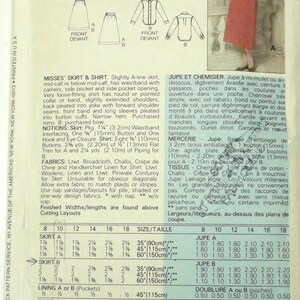 Vintage 1980s Butterick Pattern 6760 Skirt & Shirt Size 8-10-12 - Etsy