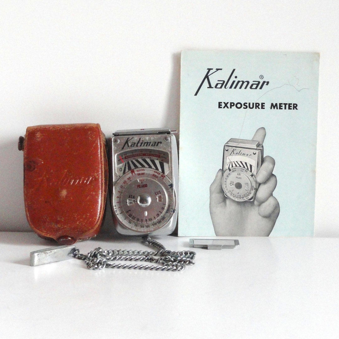 Vintage Kalimar Exposure Meter Model A-1; Incident Attachment; Leather ...