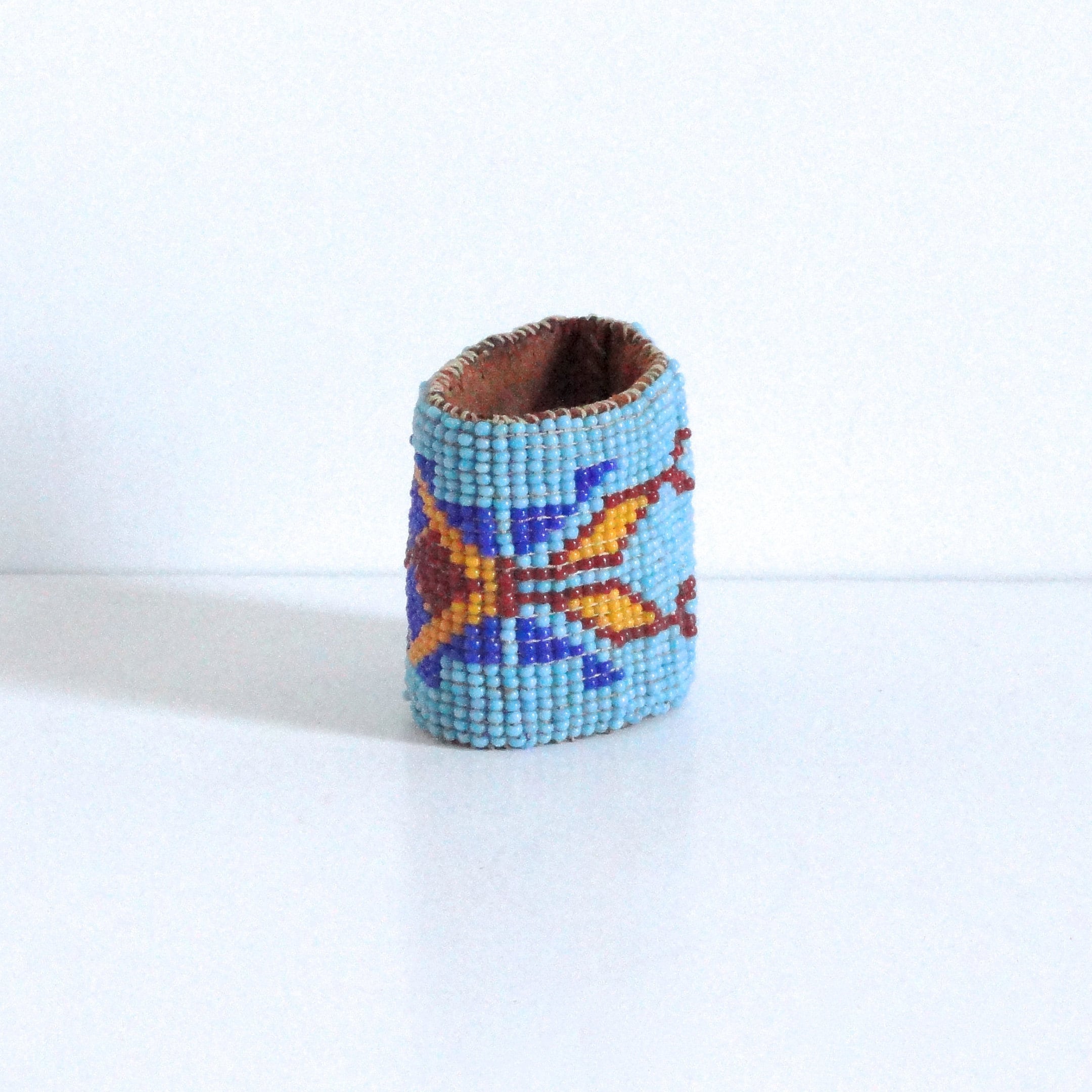 Vintage Huichol Mexican Beaded Leather Napkin Ring C1960's - Etsy