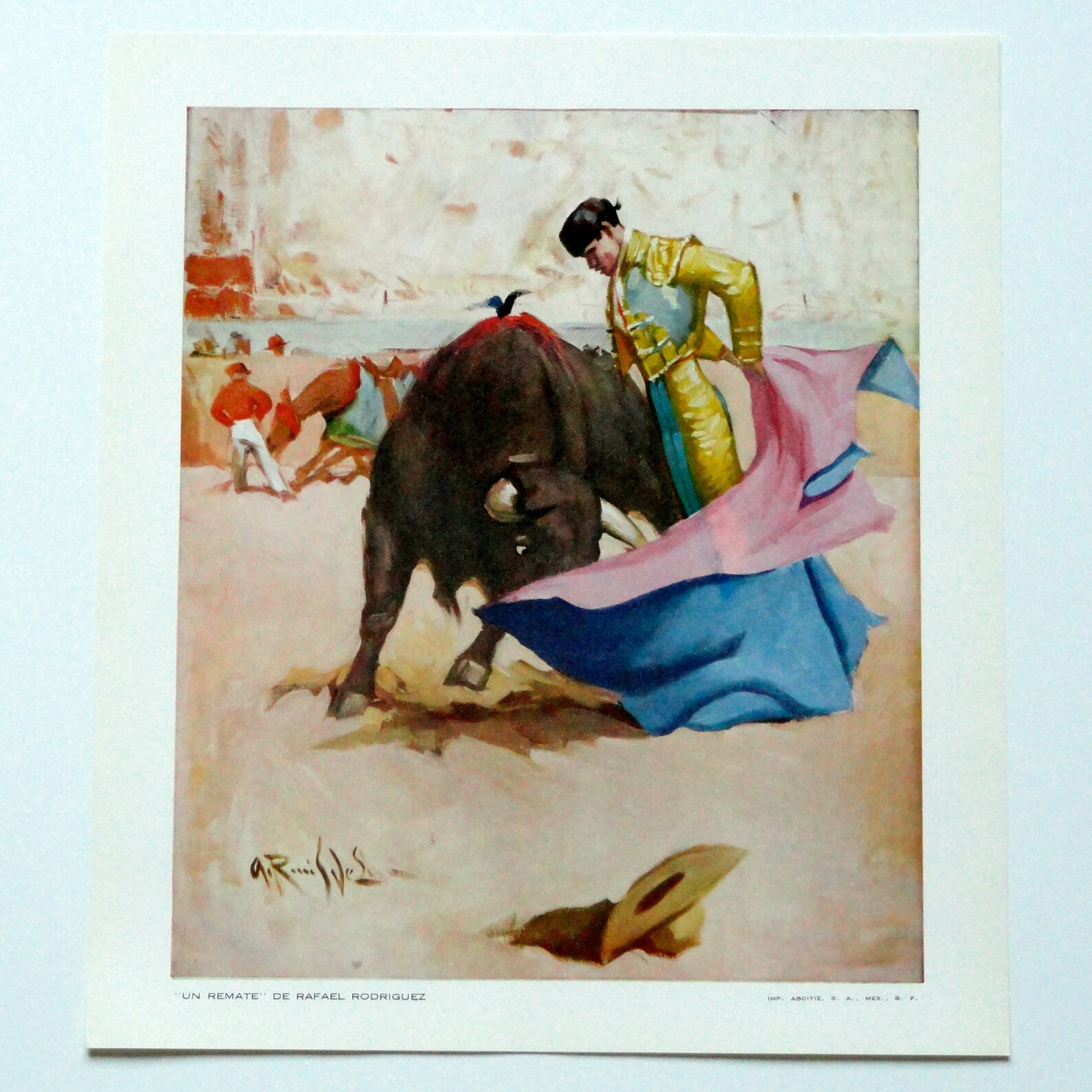 Vintage Bullfight Poster, Genuine 1950's Print,"un Remate" De Rafael ...