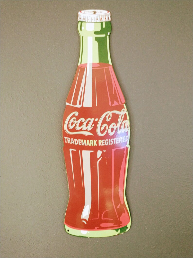 Porcelain Coca-cola Bottle Sign - Etsy