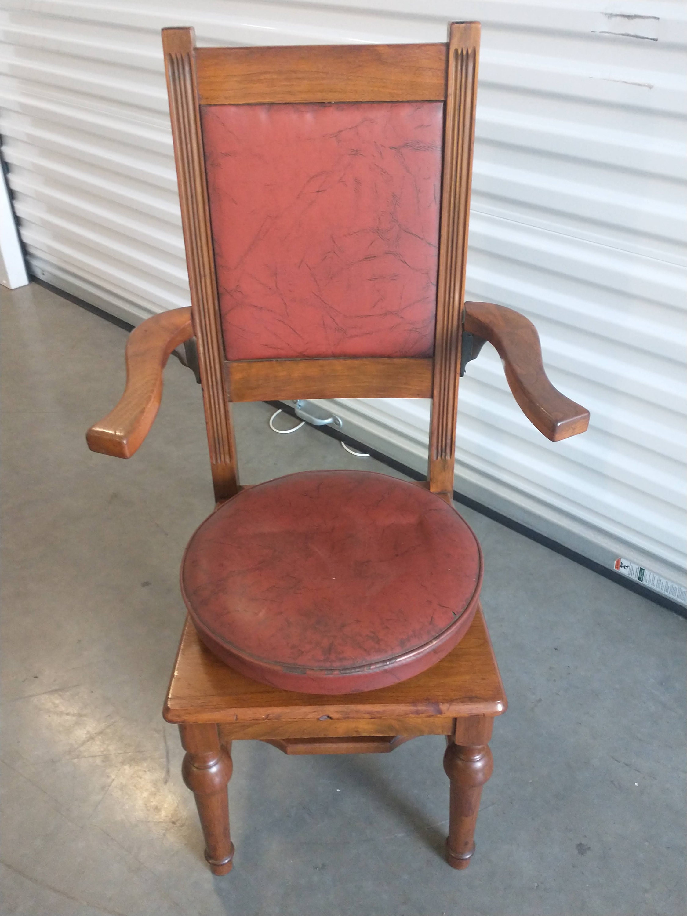 Rare Antique Mission Style Leather & Oak Piano Chair - Etsy