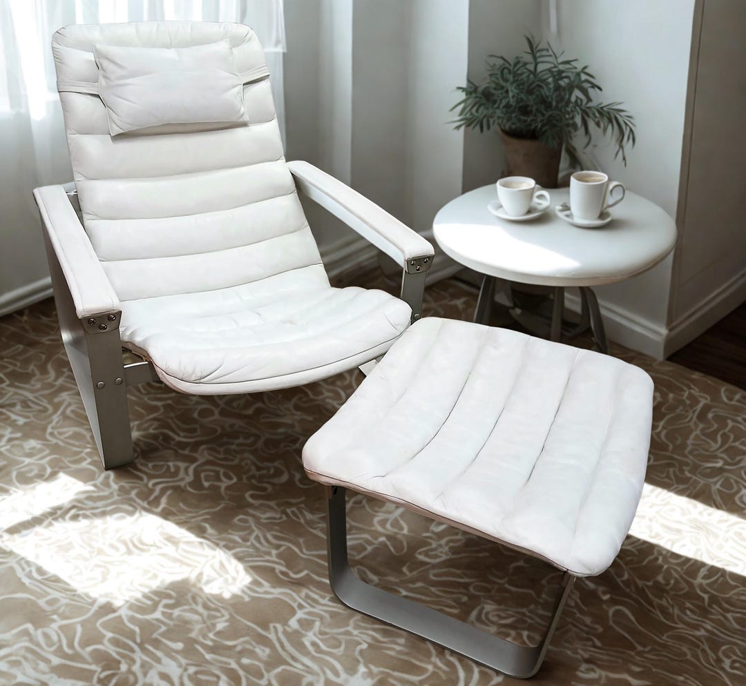Mid Century "pulkka" Lounge Chair and Foot Stool by Ilmari Lappalainen ...