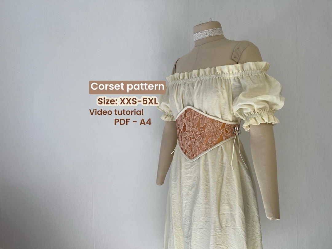 Corset Belt Sewing Pattern PDF, Reversible Historical Underbust Belt ...