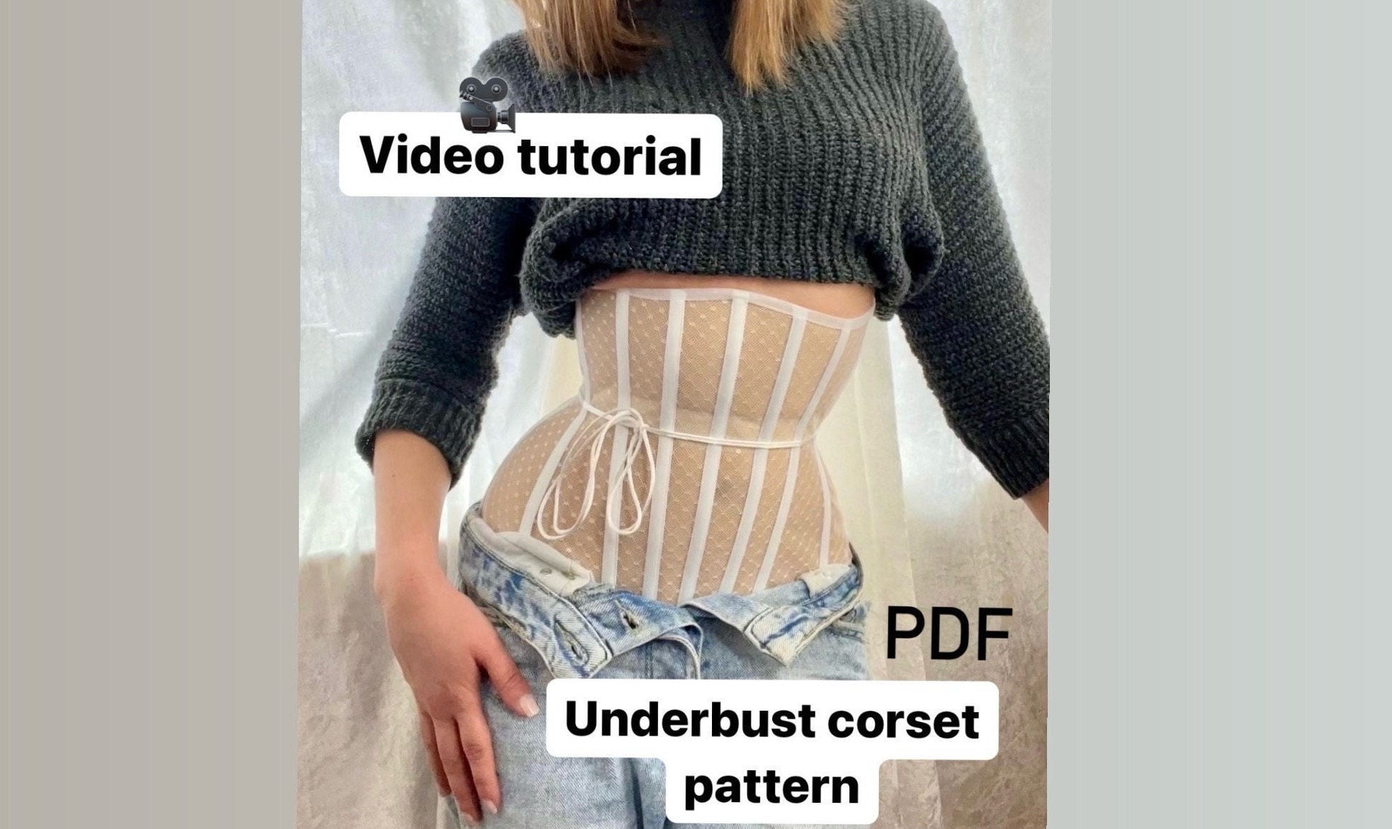 Pattern for Sewing Transparent Corset, Sewing Instructions for ...