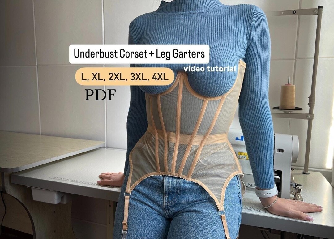 This is a Pattern for Sewing Transparent Corset, Tutorial Underbust Corset Pattern, Lingerie ...