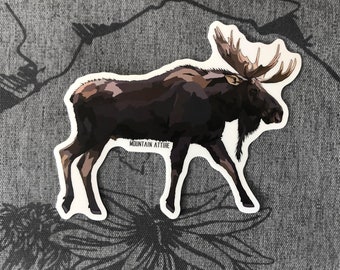 Moose With Northern Lights Alaska Vinyl Sticker - Etsy