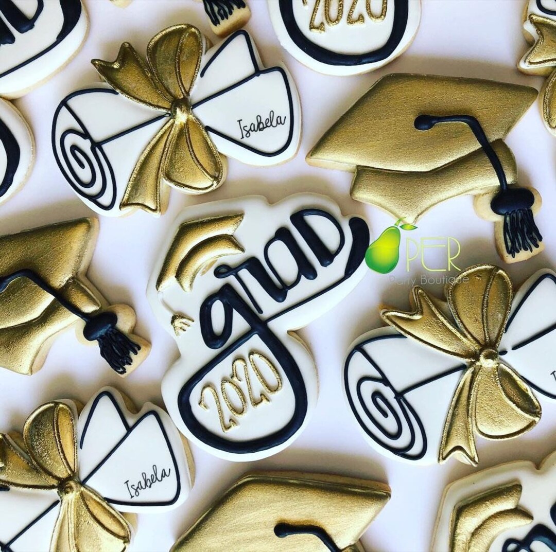 Graduation Cookies: Custom Class of 2026 Sugar Cookies, Caps, Diplomas ...