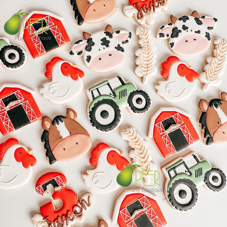 Farm Birthday Cookies First Birthday Barn Party Farm Animal - Etsy