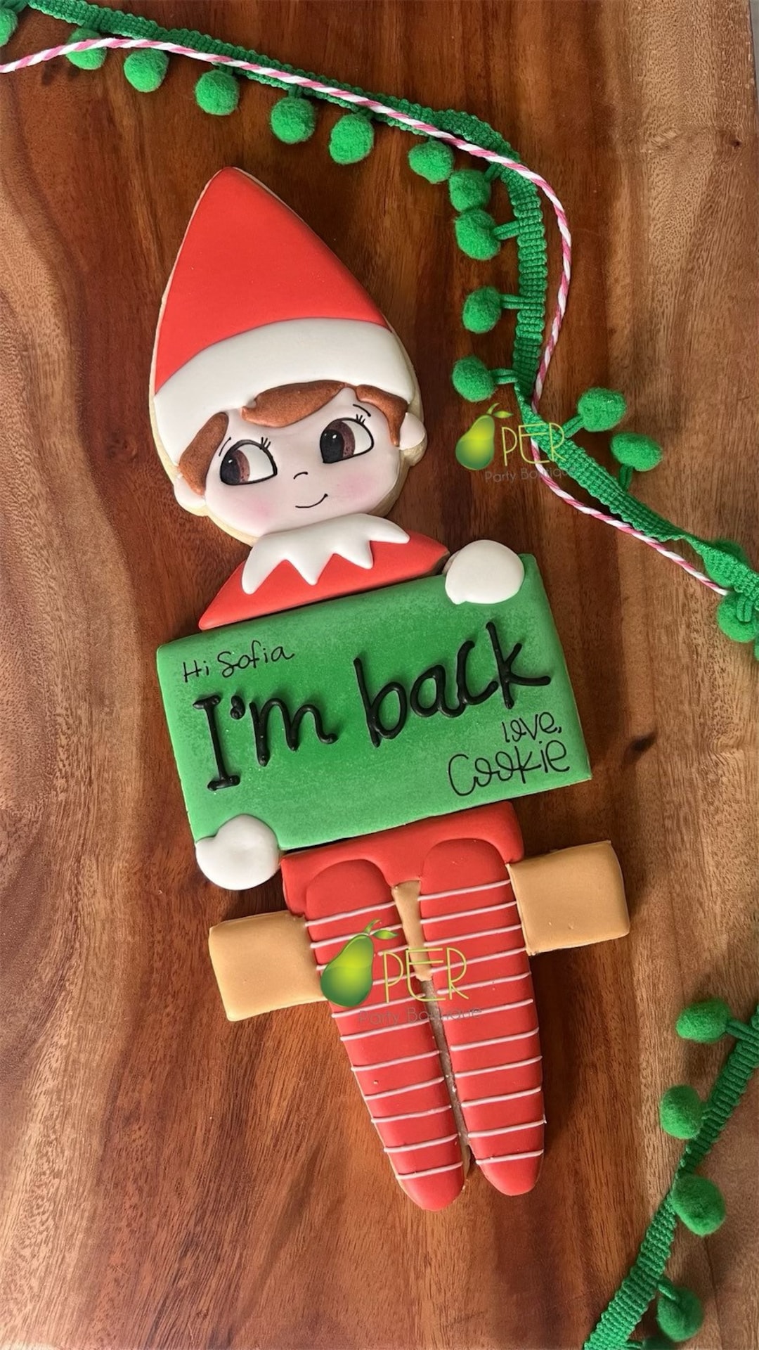 Christmas PRESALE Set of 3 Cookies builds ONE LARGE Elf Cookie / Build ...