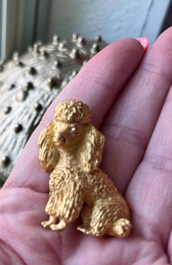 Vintage poodle pin brooch - Gem