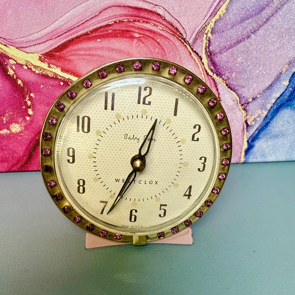 Rhinestone Clock - Etsy