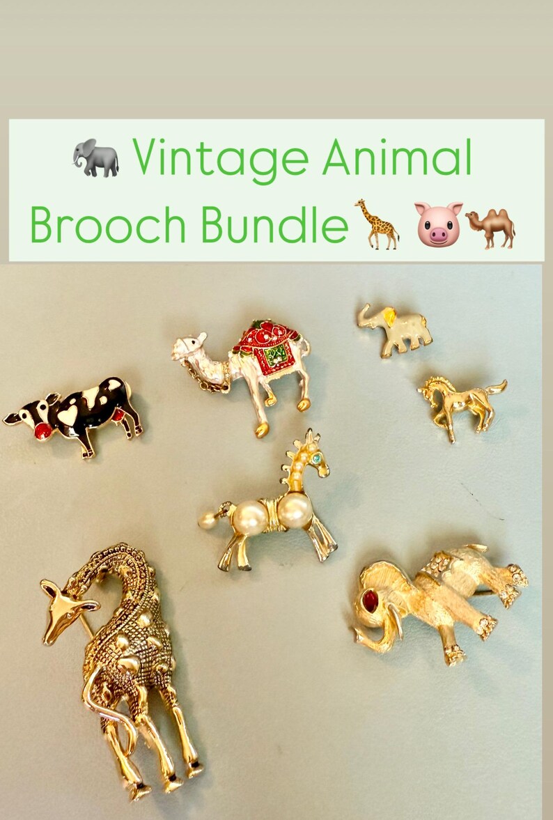 Vintage Animal Lovers Brooch Broach Pin Bundle Gift Set - Etsy