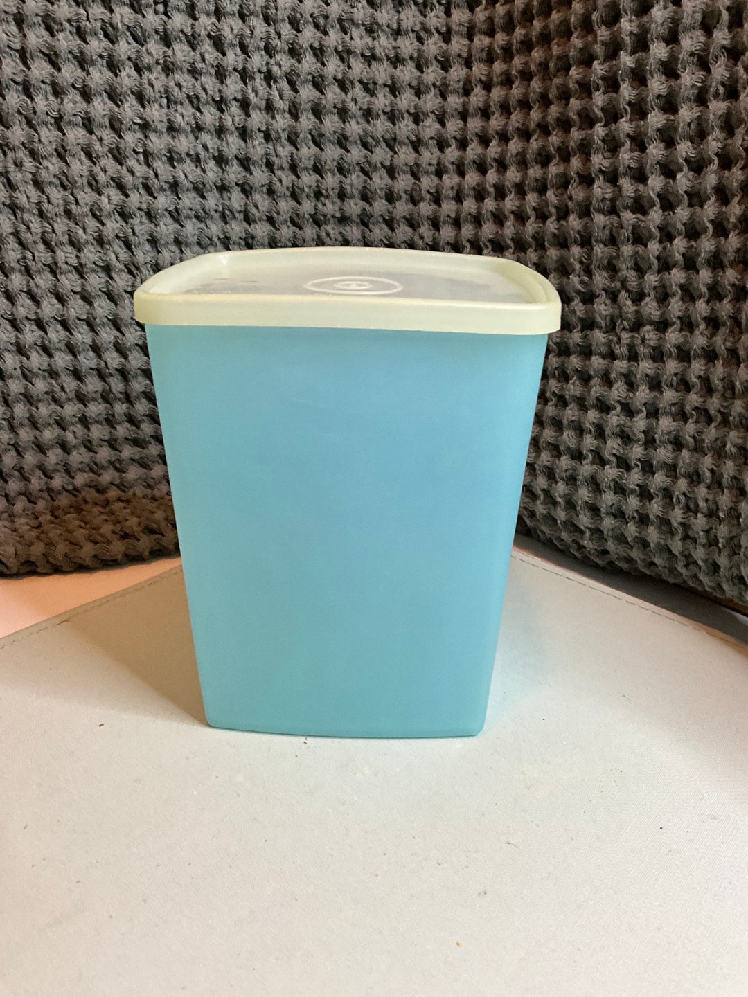 Vintage Tupperware Blue Square 6 Cup With Lid - Etsy