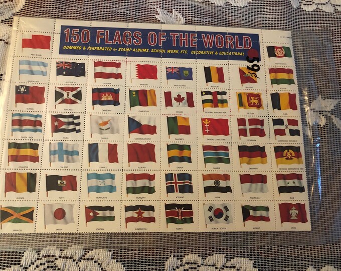150 Flags of the World Stamps 1965 - Etsy