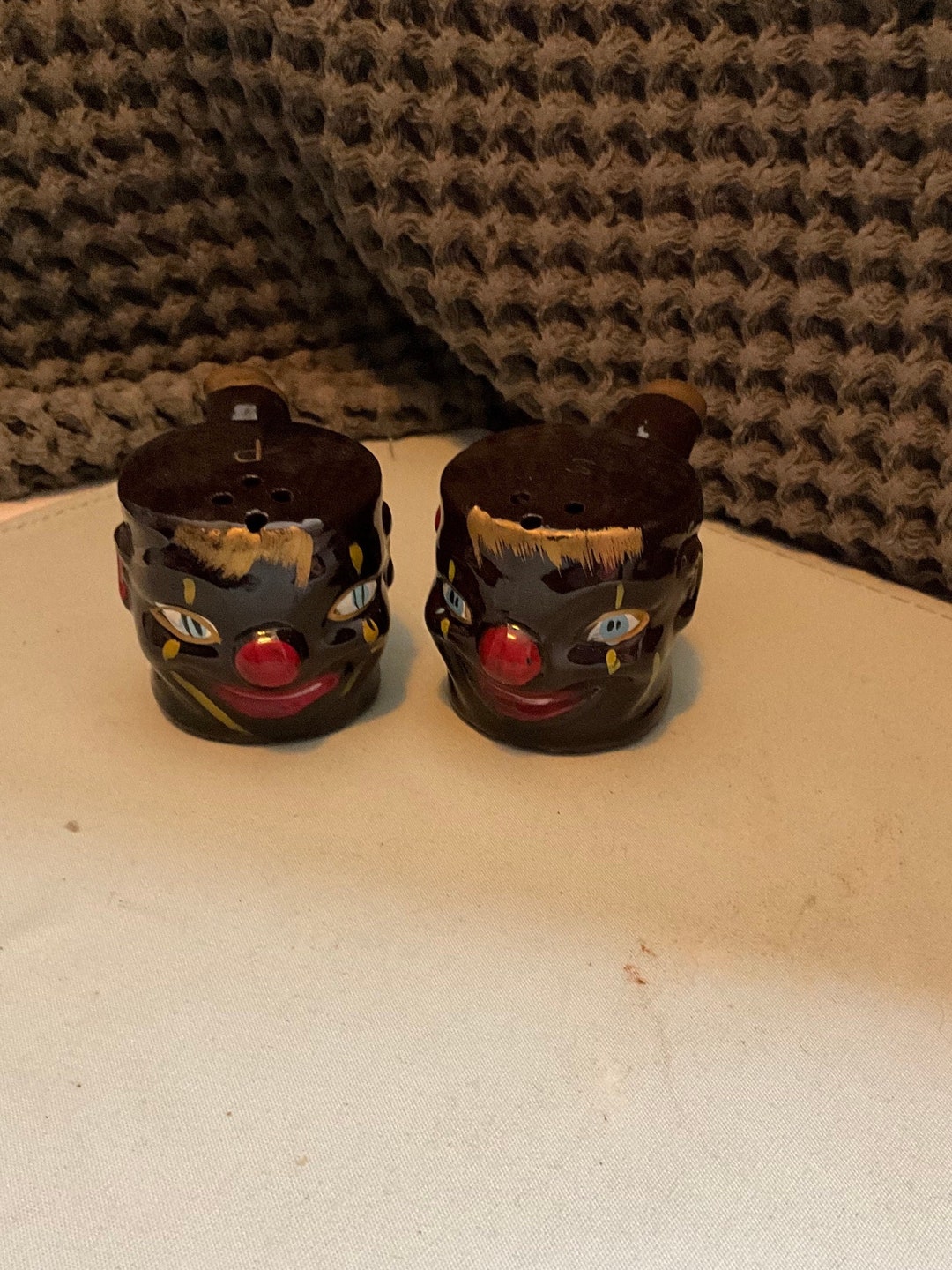 Vintage Clown Salt and Pepper Shakers Made in Japan - Etsy
