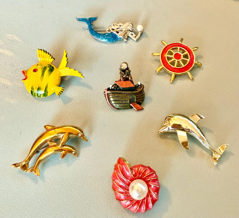 Vintage Under the Sea Themed Broach Brooch Pin Bundle Gift Set - Etsy