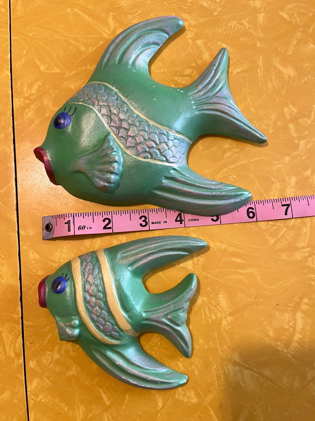 Vintage MCM Chalkware Miller Studio Hanging Fish, Set of (2) - Etsy