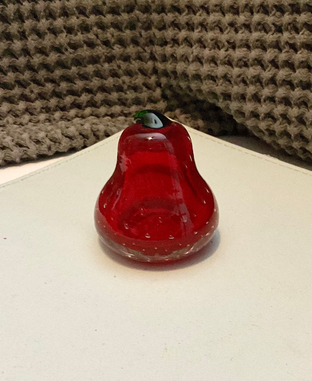 Glass Blown Strawberry Paperweight Figurine - Etsy